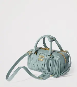 Miu Miu Matelassé Leather Arcadie Top-handle Bag - Green