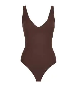 SKIMS Plunge Thong Bodysuit - Black