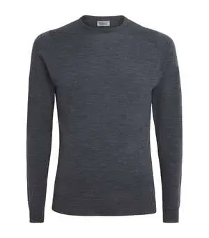 John Smedley Lundy Fine Knit Merino Wool Sweater - Grey