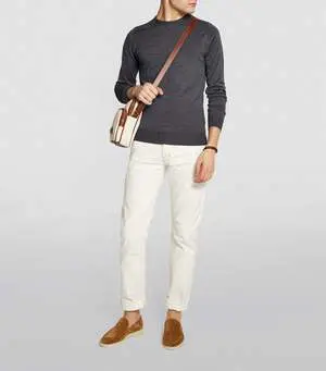 John Smedley Lundy Fine Knit Merino Wool Sweater - Grey