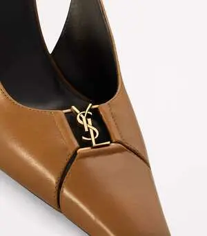 Saint Laurent Babylone Slingback Pumps 90 - Brown