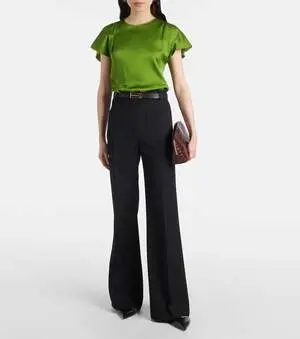 Victoria Beckham Satin Top - Green