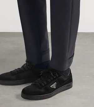 Prada Suede And Re-nylon Downtown Sneakers - Black