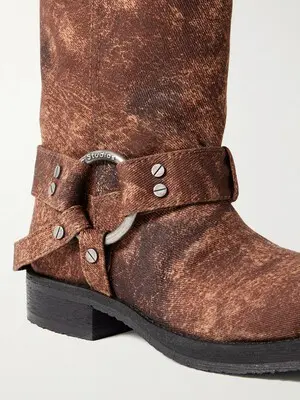Acne Studios Coated-canvas Knee High Boots With Silver-tone Hardware