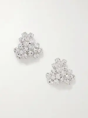 JENNIFER BEHR Violet Swarovski Crystal Earrings - Silver