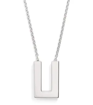 Tom Wood Rhodium-plated Sterling Square Pendant Necklace - Silver