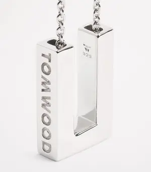 Tom Wood Rhodium-plated Sterling Square Pendant Necklace