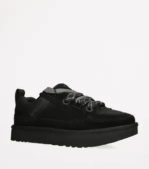 UGG Lowmel Suede Lace-up Sneakers - Black