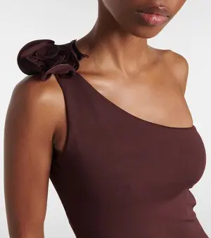 Magda Butrym One-shoulder Swimsuit With Floral Appliqu