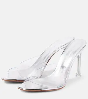Amina Muaddi Alexa Glass 95 Mules