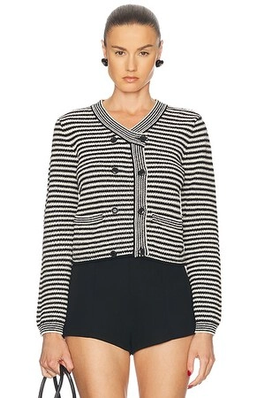 FRAME Court Cardigan - Black Multi