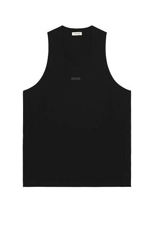 Fear Of God Cotton And Virgin Wool Blend Tank Top - Black