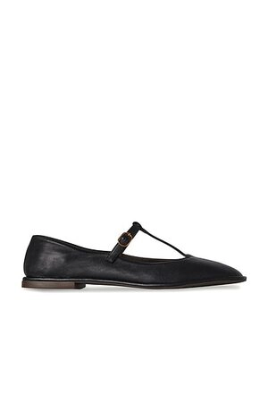 THE ROW Square T-strap Flats - Black