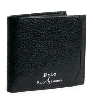 Polo Ralph Lauren Leather Logo Bifold Wallet - Black