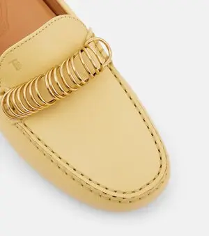 TOD'S Gommino Leather Driving Shoes With Gold Detail