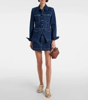 Veronica Beard Bowen Denim Miniskirt