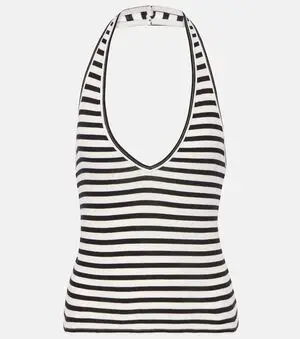 NILI LOTAN Britt Halterneck Cotton Jersey Top