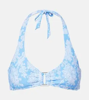 Heidi Klein Paisley Halterneck Bikini Top - Blue