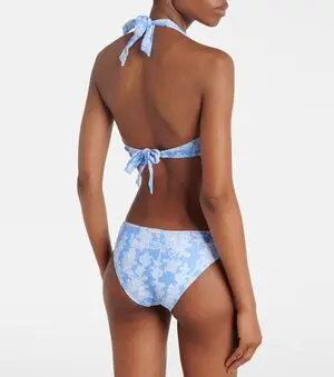 Heidi Klein Paisley Halterneck Bikini Top - Blue