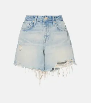 7 For All Mankind Monroe Denim Shorts Light Wash - Orange