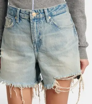 7 For All Mankind Monroe Denim Shorts Light Wash