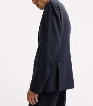 BOSS Linen-blend Slim Blazer - Blue