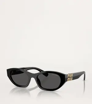 Miu Miu Acetate Square Sunglasses - Black