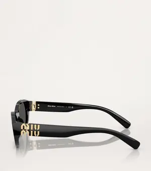 Miu Miu Acetate Square Sunglasses - Black