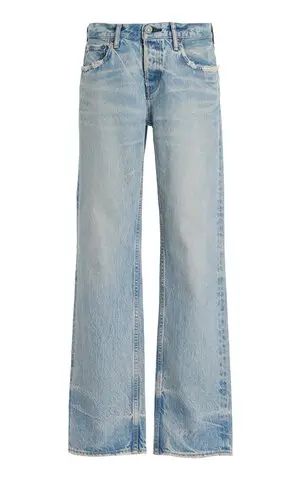 Moussy Vintage Wildwood Rigid Low-rise Straight-leg Jeans - Light Wash