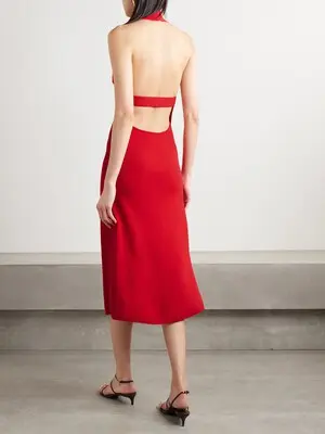 Cult Gaia Katara Knitted Open-back Turtleneck Midi Dress
