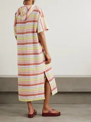 LEMLEM Beritu Hooded Striped Cotton-blend Coverup