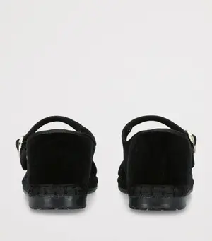 FLABELUS Velvet Antonia Mary Janes - Black