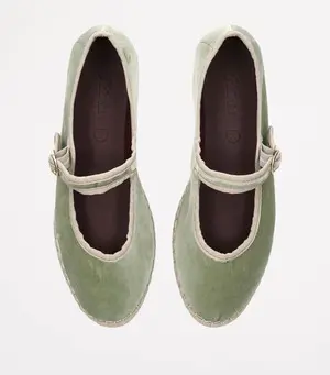 FLABELUS Velvet Uta Mary Janes - Green