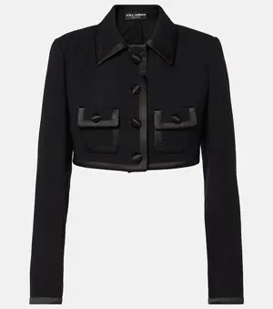 Dolce & Gabbana Cropped Wool And Silk-blend Jacket