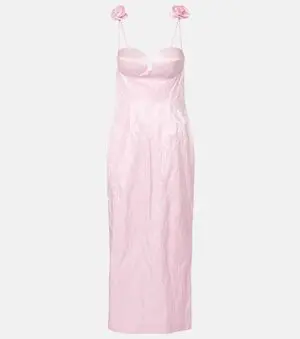 Magda Butrym Floral-applique Cotton-blend Bustier Dress - Pink