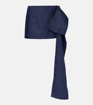 SELF-PORTRAIT Draped Mini Skirt - Blue