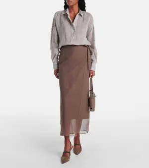 Brunello Cucinelli Duo Small Suede Shoulder Bag - Brown