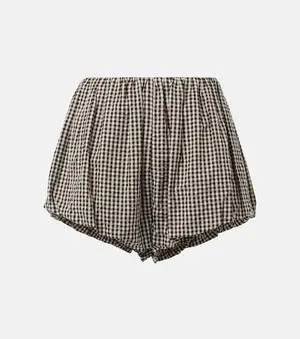 Posse Aurelia Gingham Cotton Shorts - Black