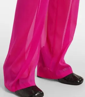 Dries Van Noten High-rise Silk-blend Wide-leg Trousers