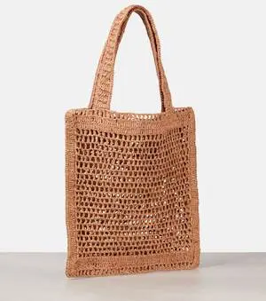 Chloé Raffia-effect Tote Bag - Beige