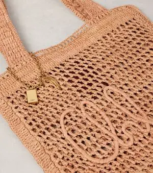 Chloé Raffia-effect Tote Bag - Beige