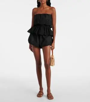Posse Beryl Peplum Cotton Top - Black