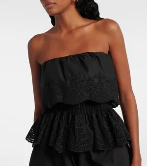 Posse Beryl Peplum Cotton Top - Black