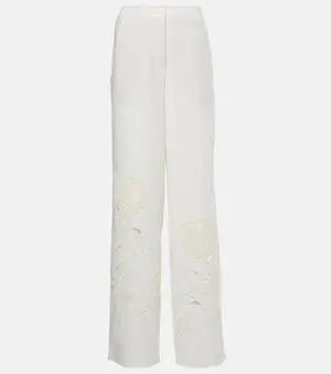 Dorothee Schumacher Embroidered Wide-leg Linen Trousers