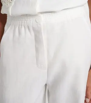 Dorothee Schumacher Embroidered Wide-leg Linen Trousers