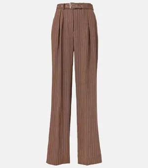 Dries Van Noten Linen-blend Wide-leg Trousers With Detachable Belt