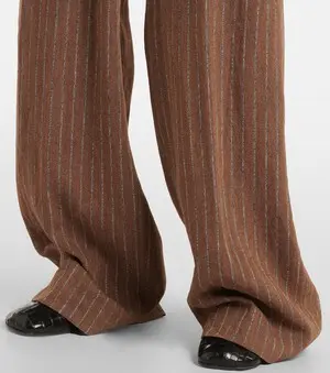 Dries Van Noten Linen-blend Wide-leg Trousers With Detachable Belt