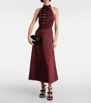 Rebecca Vallance Merlot Satin Cocktail Dress