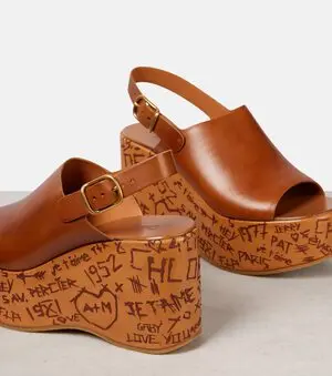 Chloé Maxime Leather Platform Wedges