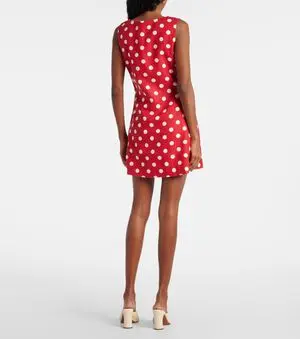 Posse Alice Polka-dot Linen Mini Dress